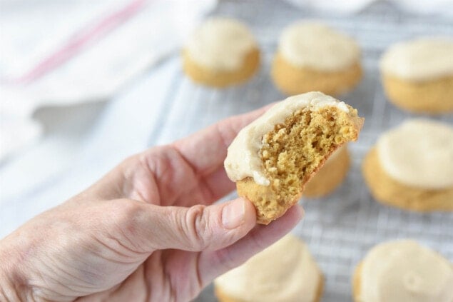 Pumpkin Cookies | Recipe by Leigh Anne Wilkes | Maple Frosting