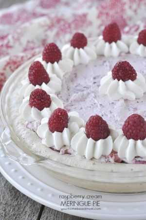 Raspberry Cream Meringue Pie - Your Homebased Mom