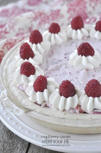 Raspberry Cream Meringue Pie - Your Homebased Mom