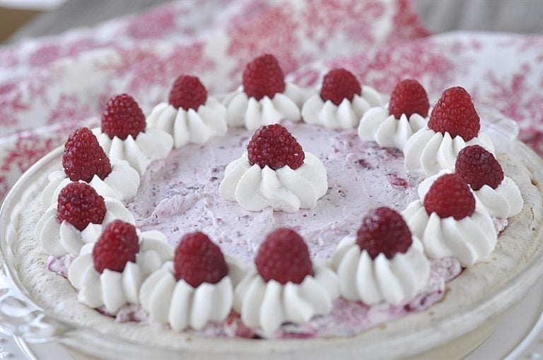 Raspberry Cream Meringue Pie - Your Homebased Mom
