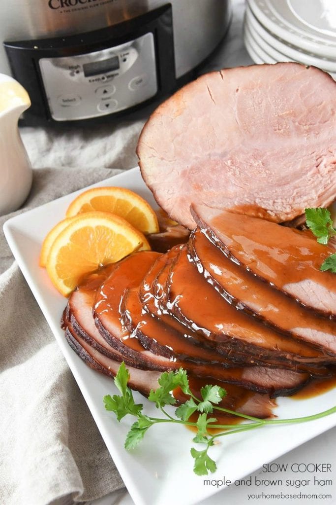 Maple Brown Sugar Slow Cooker Ham | Your Homebased Mom
