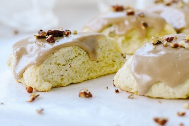 Pecan Scones with Maple Icing | Recipe by Leigh Anne Wilkes