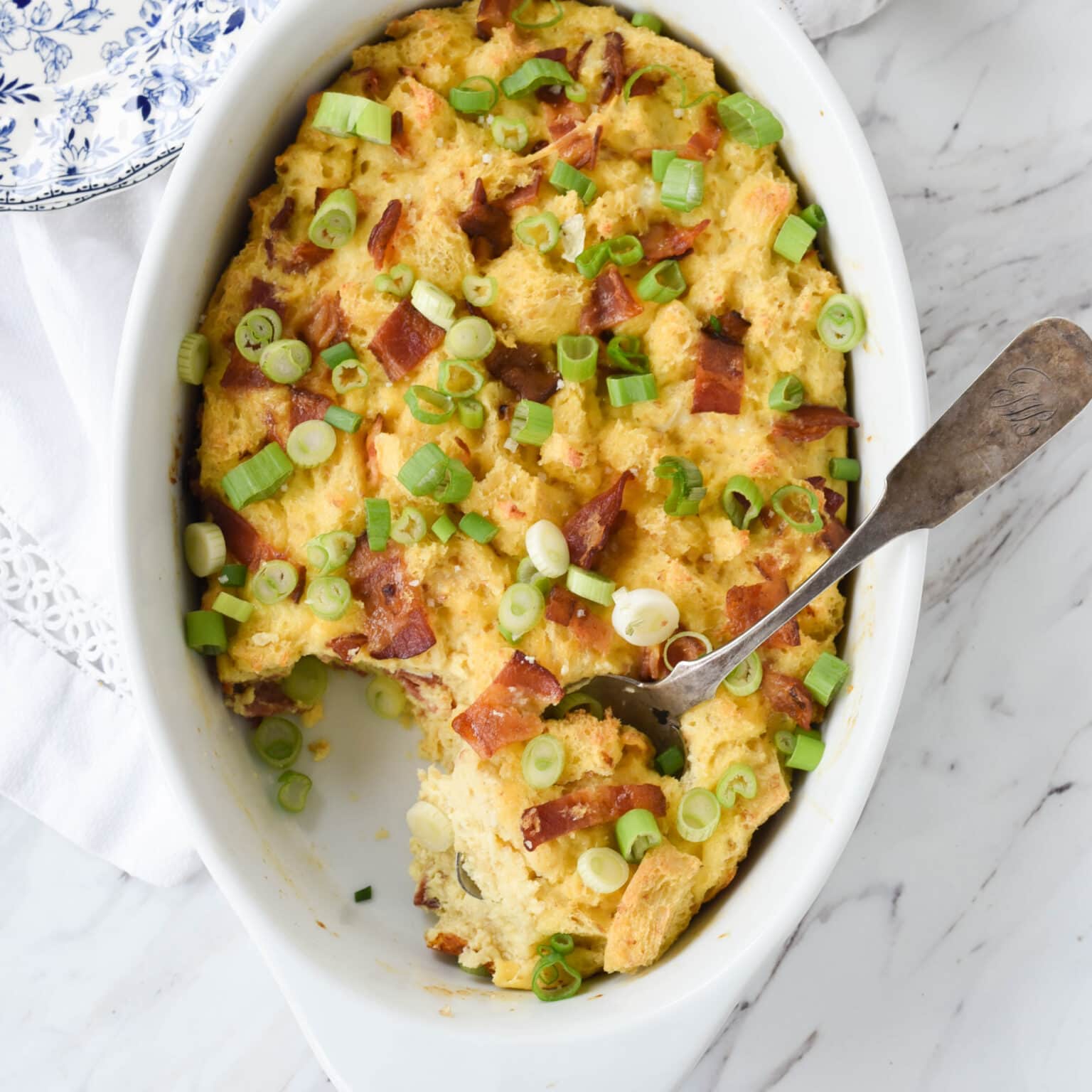 Savory Breakfast Bread Pudding Recipe | Leigh Anne Wilkes