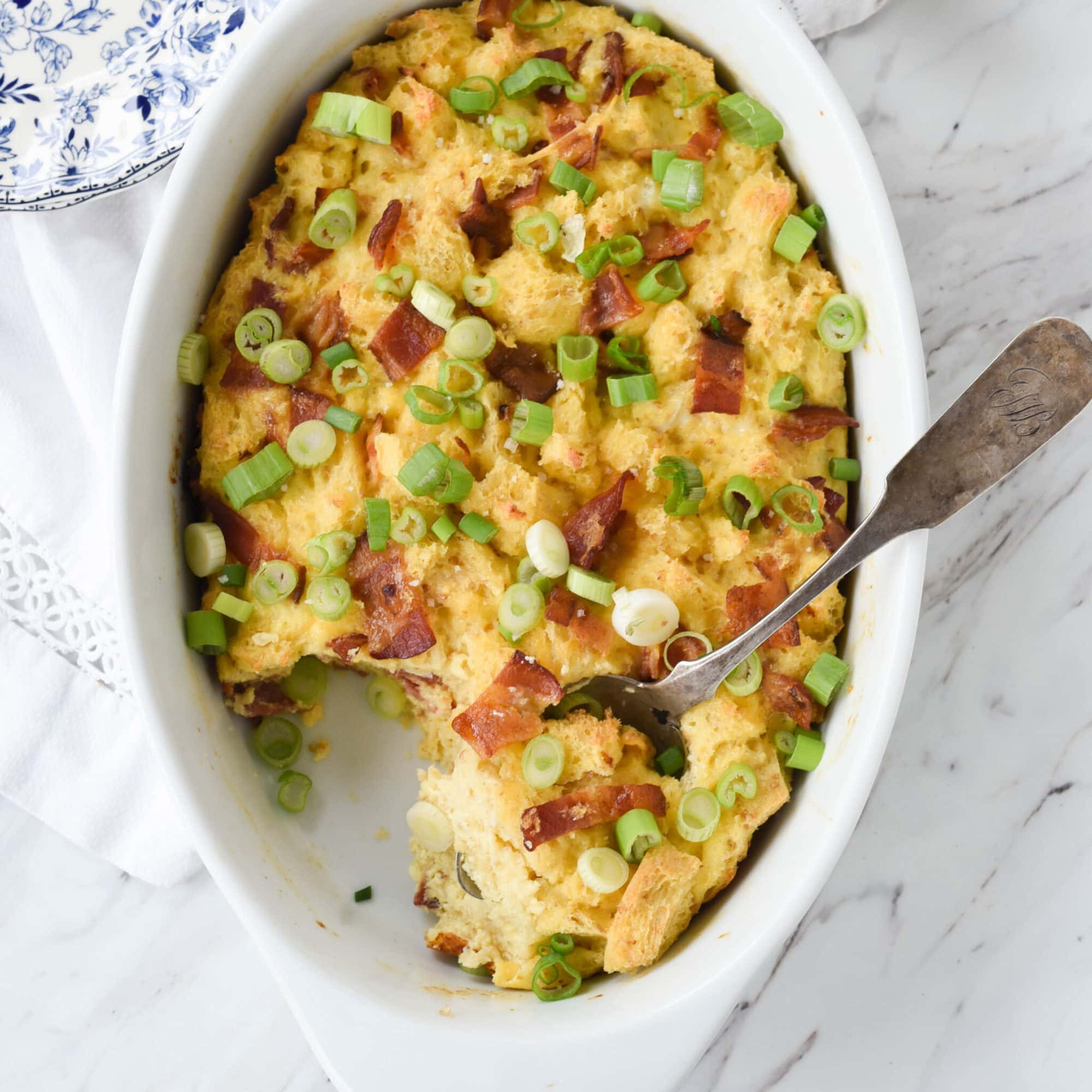 Savory Breakfast Bread Pudding Recipe | Leigh Anne Wilkes