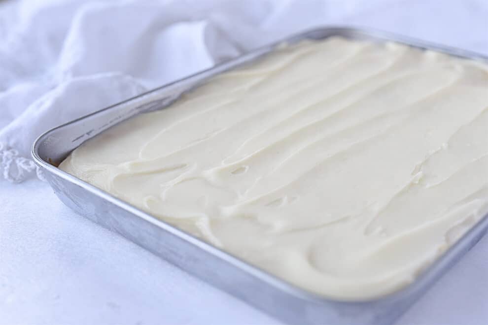 Almond Texas Sheet Cake for Two | Recipe by Leigh Anne Wilkes