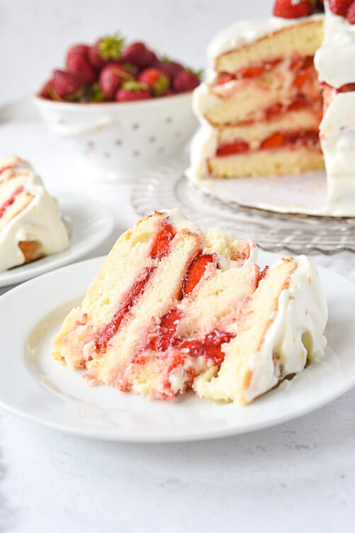 Strawberry Layer Cake with 7 Minute Frosting | Leigh Anne Wilkes